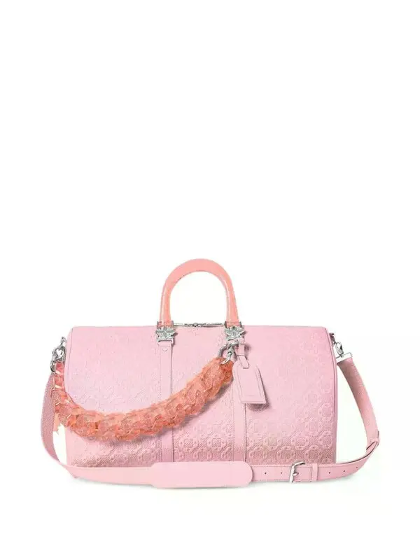 GUAPI Embossed Chain Duffle Bag - Pink