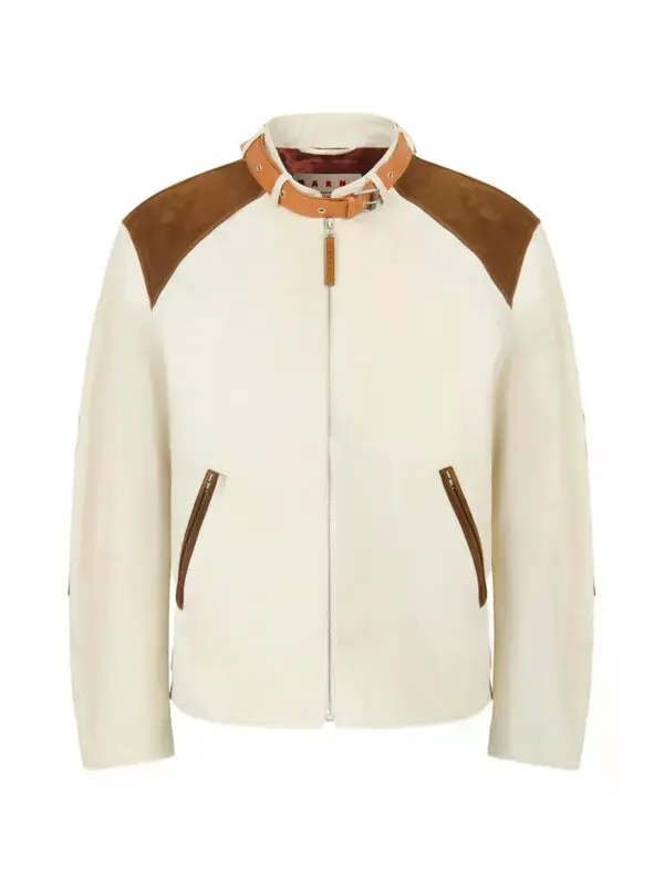 Marni Buckle Bomber Jacket - Neutrals