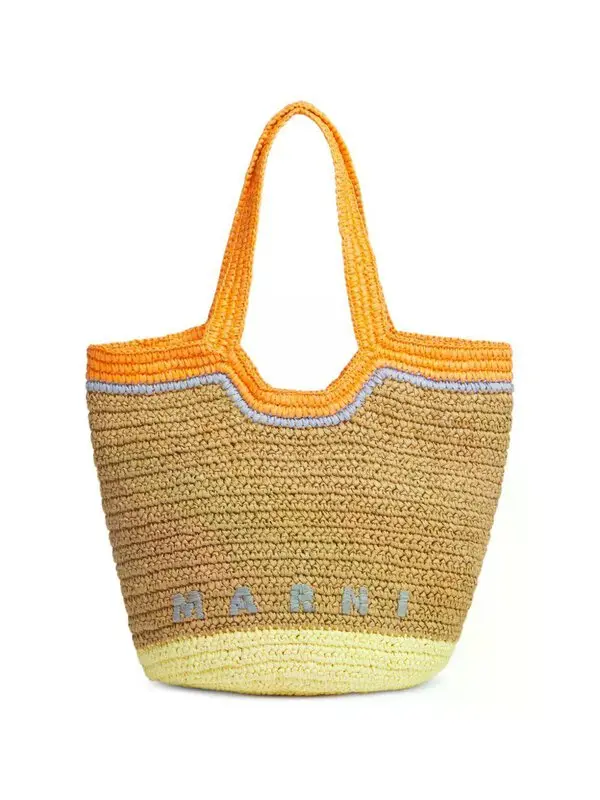 Marni Paper Raffia Seaside Shoulder Bag