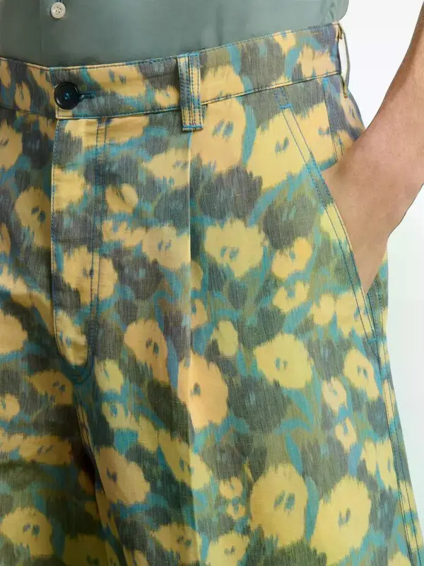 Marni Floral Print Pleated Shorts