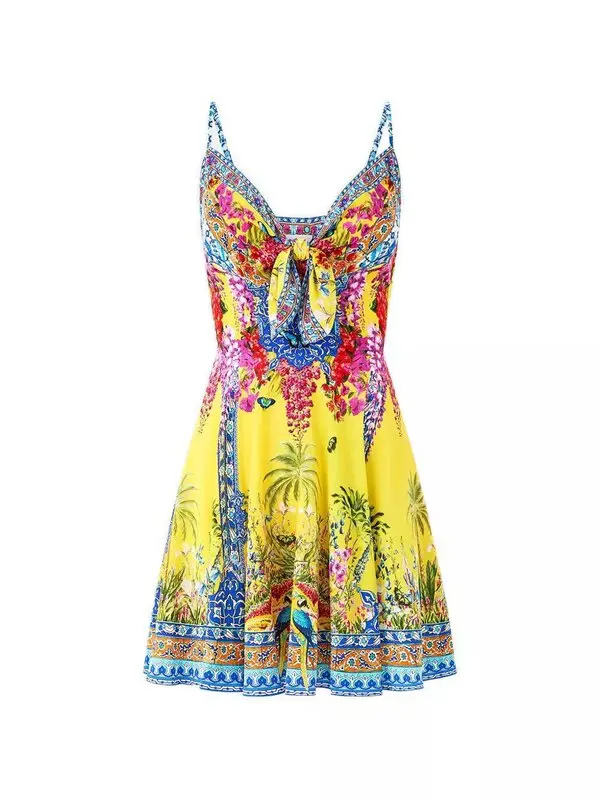 Camilla Tie-front Mini Dress - Yellow