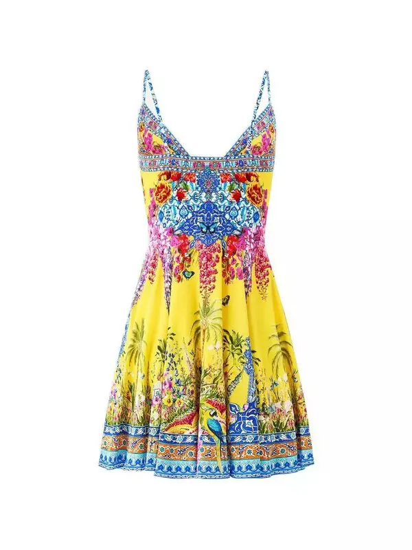Camilla Tie-front Mini Dress - Yellow