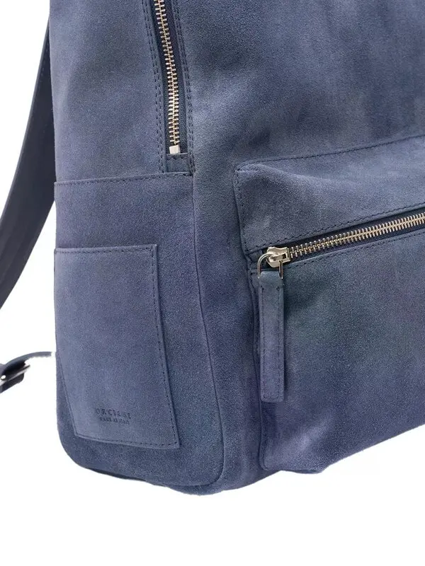 Orciani Suede Zip Backpack - Blue
