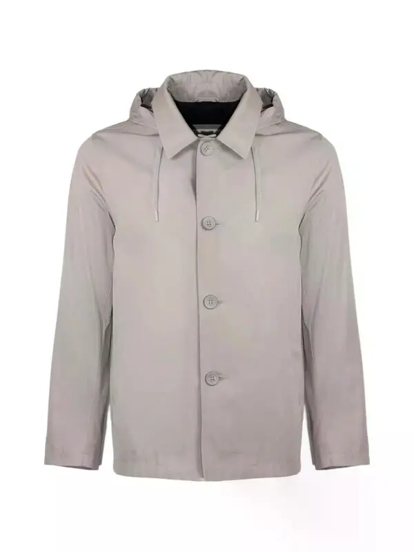Herno Cotton Jacket With Drawstring Hood - Grey