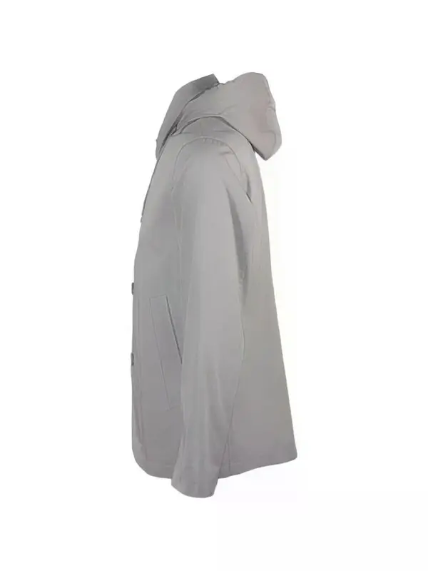 Herno Cotton Jacket With Drawstring Hood - Grey