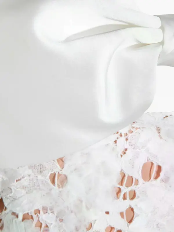 SELF-PORTRAIT Bow Lace Mini Dress - White