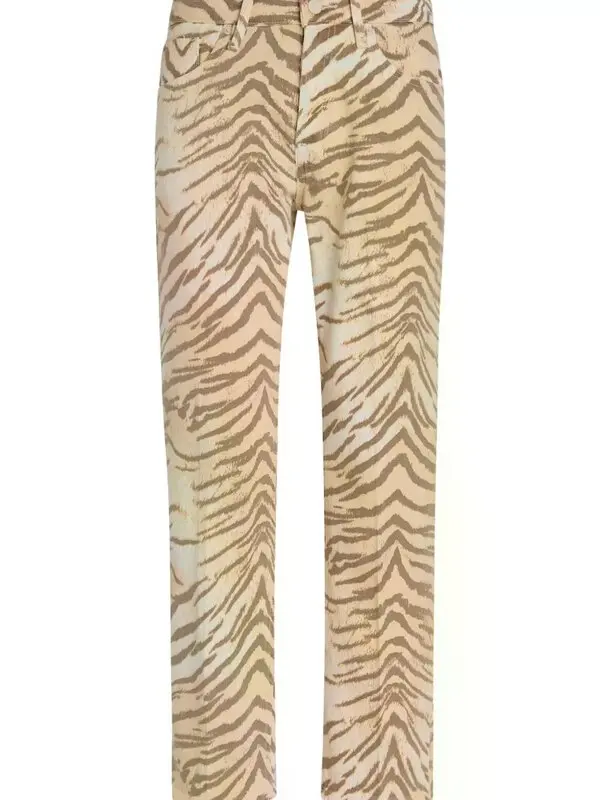 Good American Tiger-print Denim Trousers