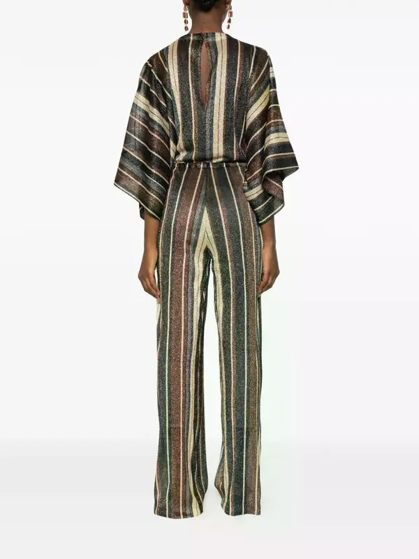SIYU Striped Tie-fastening Jumpsuit - Gold
