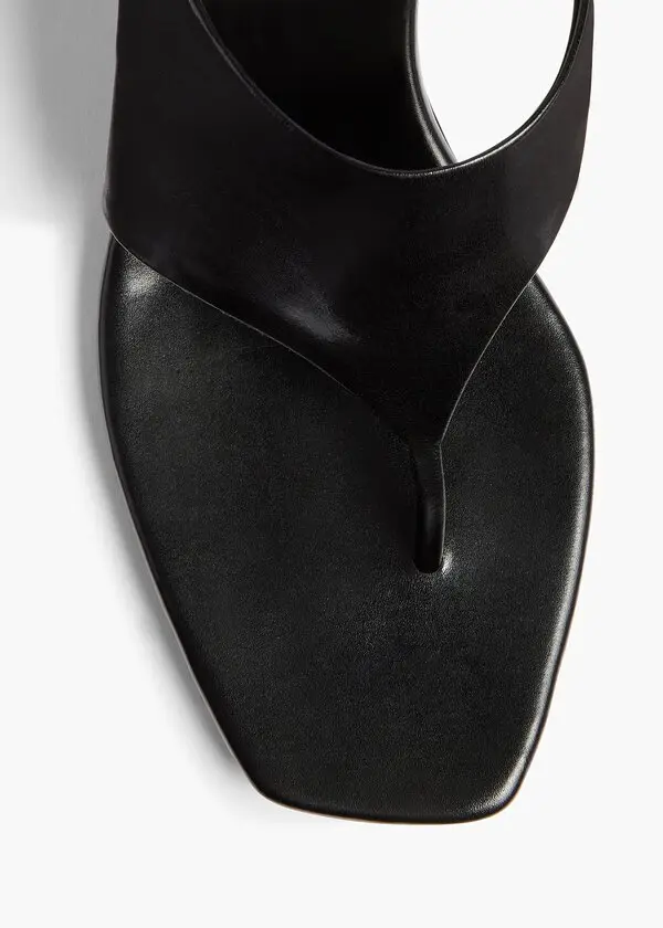 Khaite Marlow Mule In Glazed Leather - Black