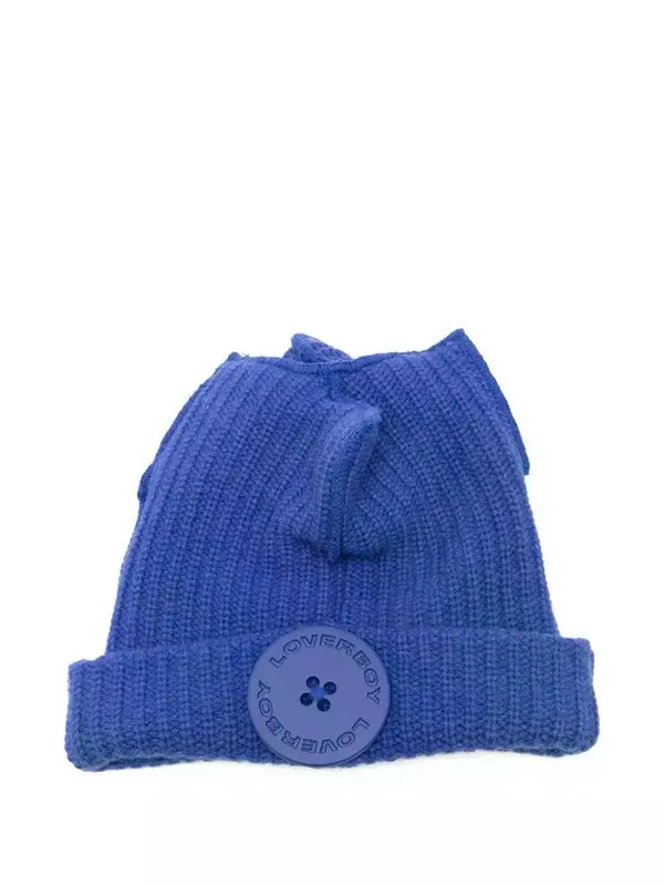 CHARLES JEFFREY Button-detail Beanie - Blue