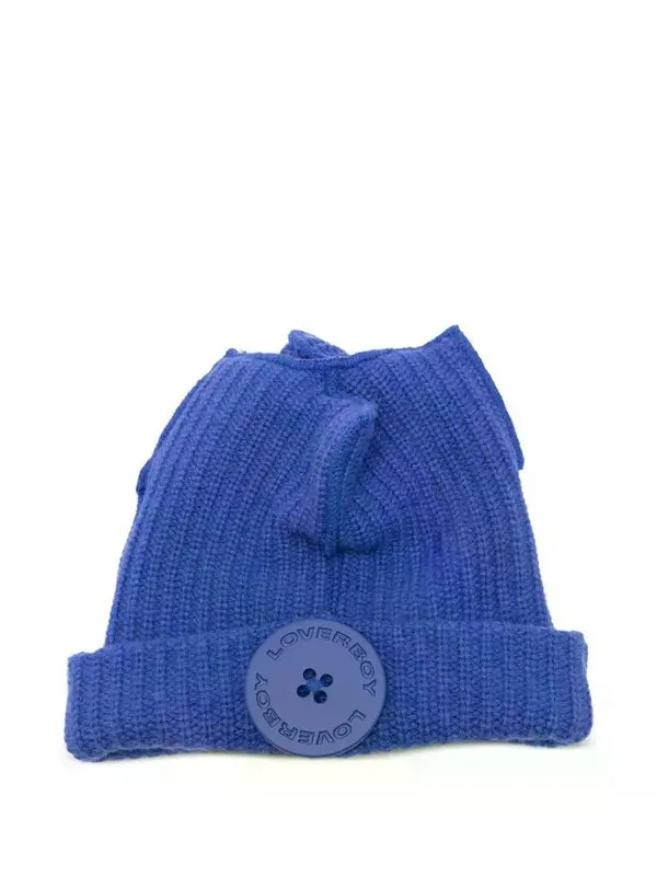 CHARLES JEFFREY Button-detail Beanie - Blue