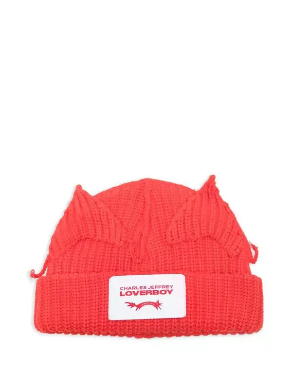 CHARLES JEFFREY Ears-detail Beanie - Red