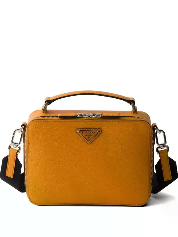 Prada Brique Medium Saffiano Leather Bag - Orange