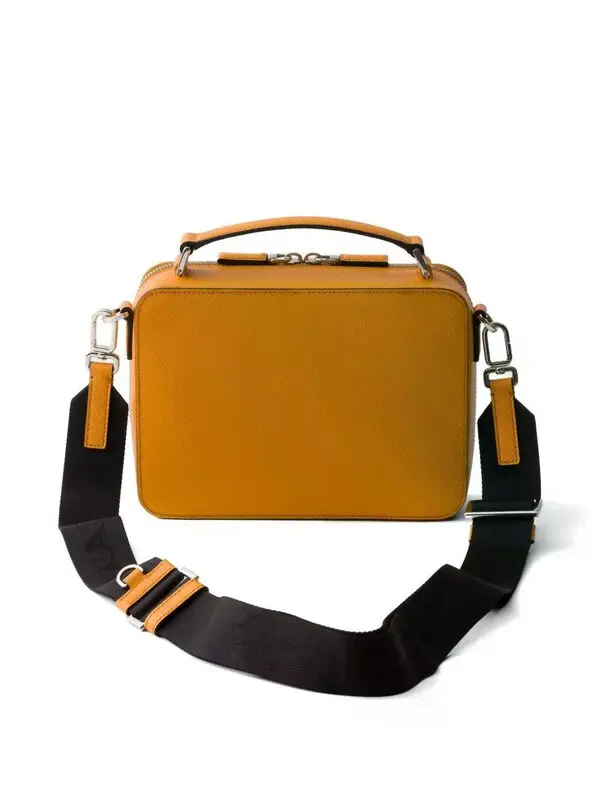 Prada Brique Medium Saffiano Leather Bag - Orange