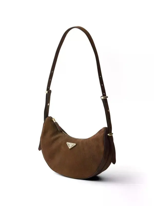 Prada Arqué Small Nubuck Leather Bag - Brown