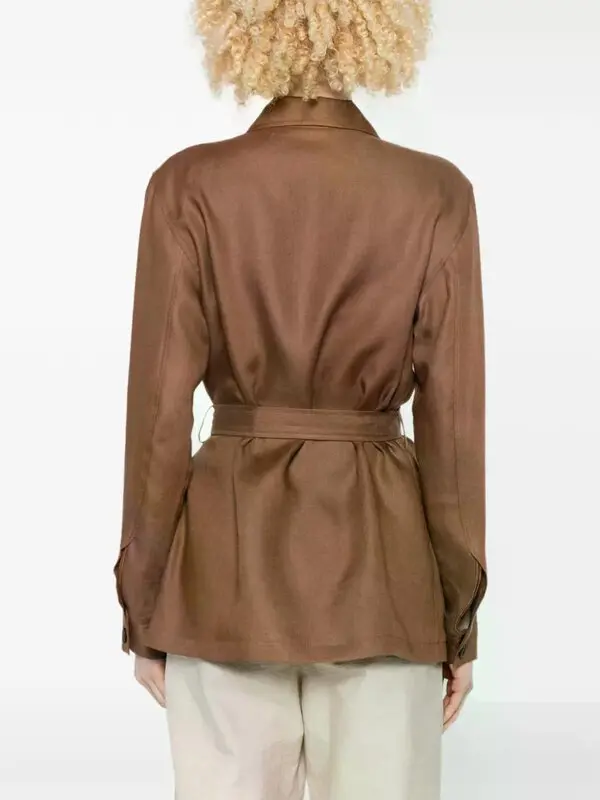 Tagliatore Lauren Belted Pocket Jacket - Brown