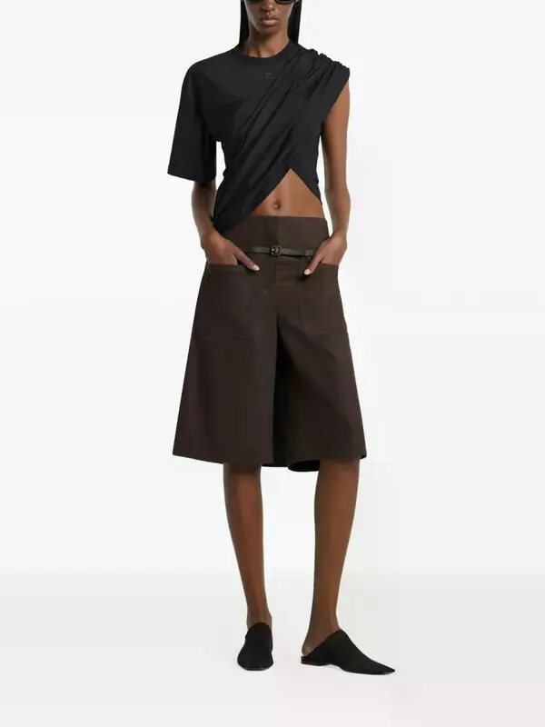 COURREGES Asymmetric Draped T-shirt - Black