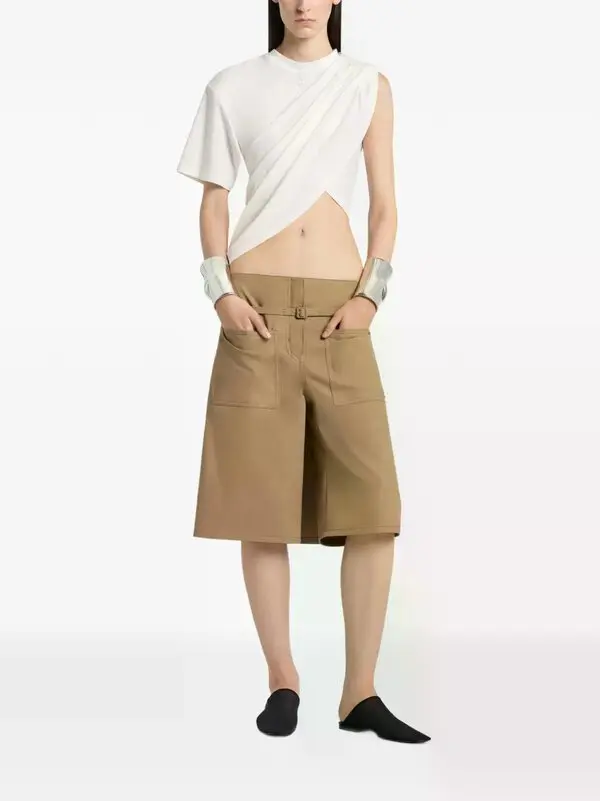 COURREGES Asymmetrical-sleeve T-shirt - White