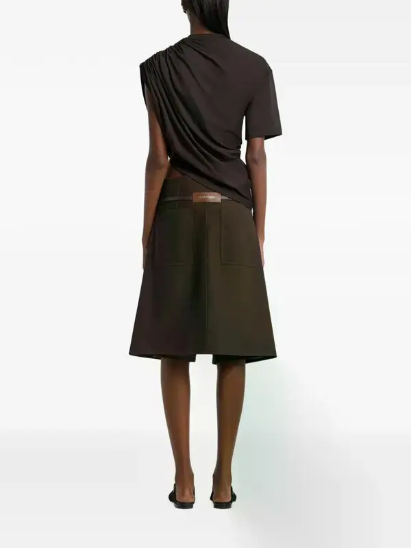 COURREGES Asymmetric Draped T-shirt - Brown