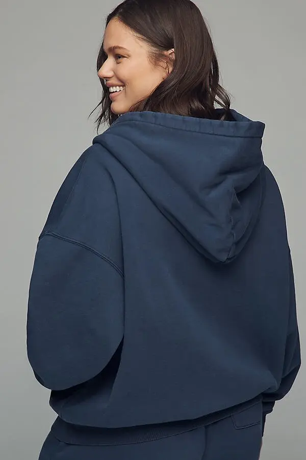 AFRM Oren Plus Cotton Zip-up Hoodie - Black Iris