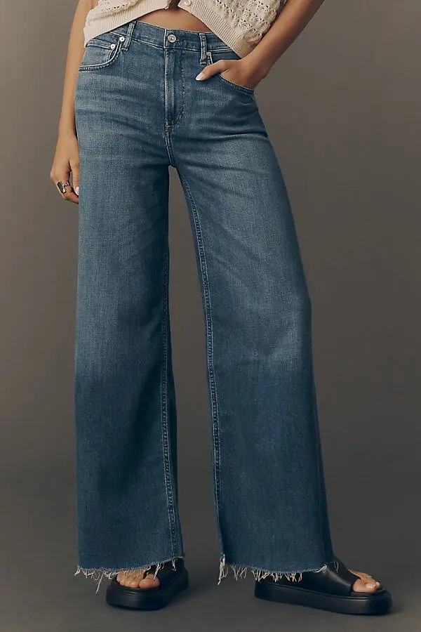 Citizens Of Humanity Lyra Long High-rise Wide-leg Jeans - Elm