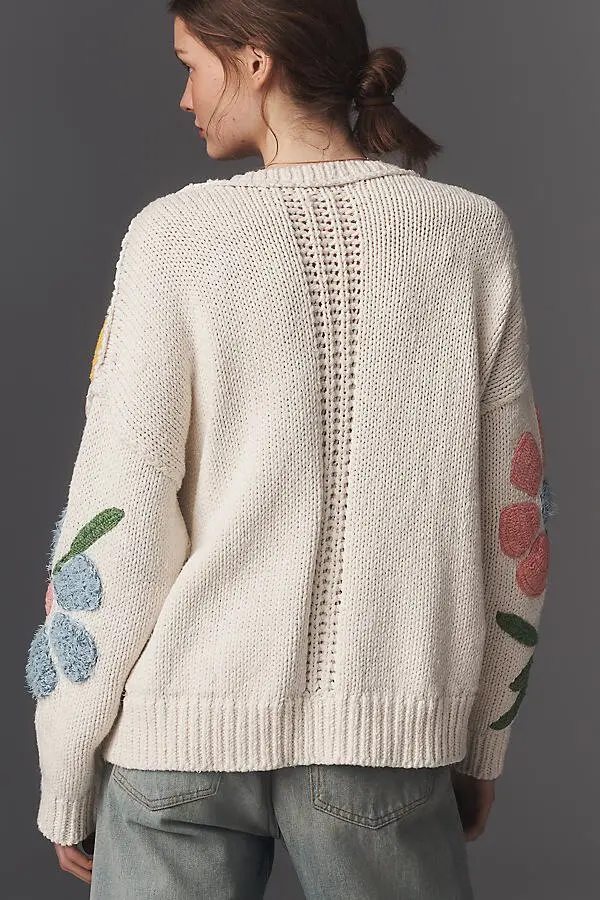 PILCRO Textured Icon Cardigan Sweater - Ivory