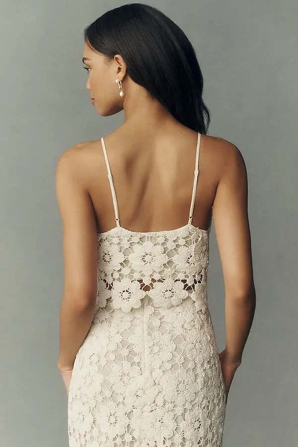 Bardot Veneta Crochet Tank Top - Light Sand