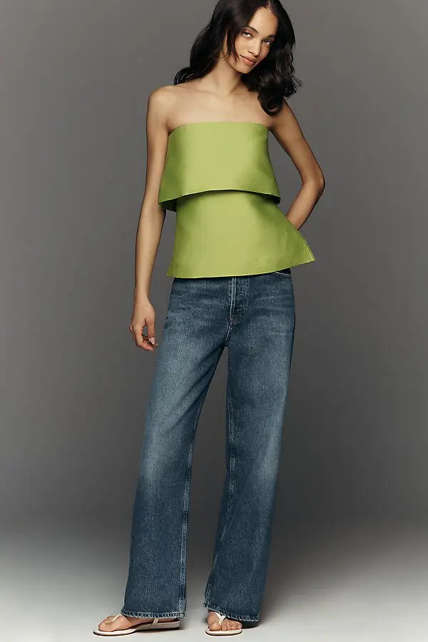 ALIGNE Felix Satin Strapless Top