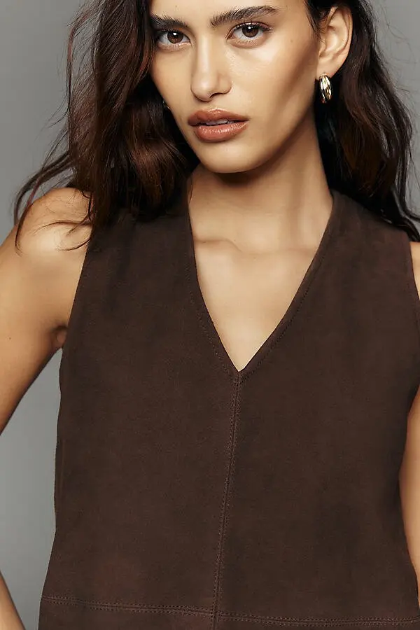 ALIGNE Piper Suede Mini Dress - Chocolate