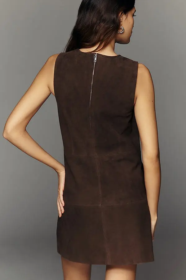 ALIGNE Piper Suede Mini Dress - Chocolate
