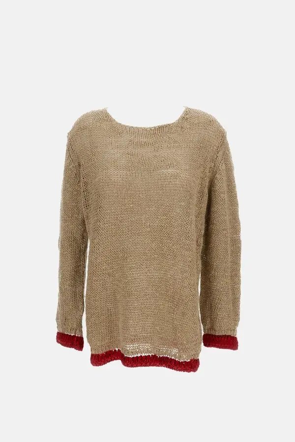 Comme Des Garçons Linen Crewneck Sweater - Beige