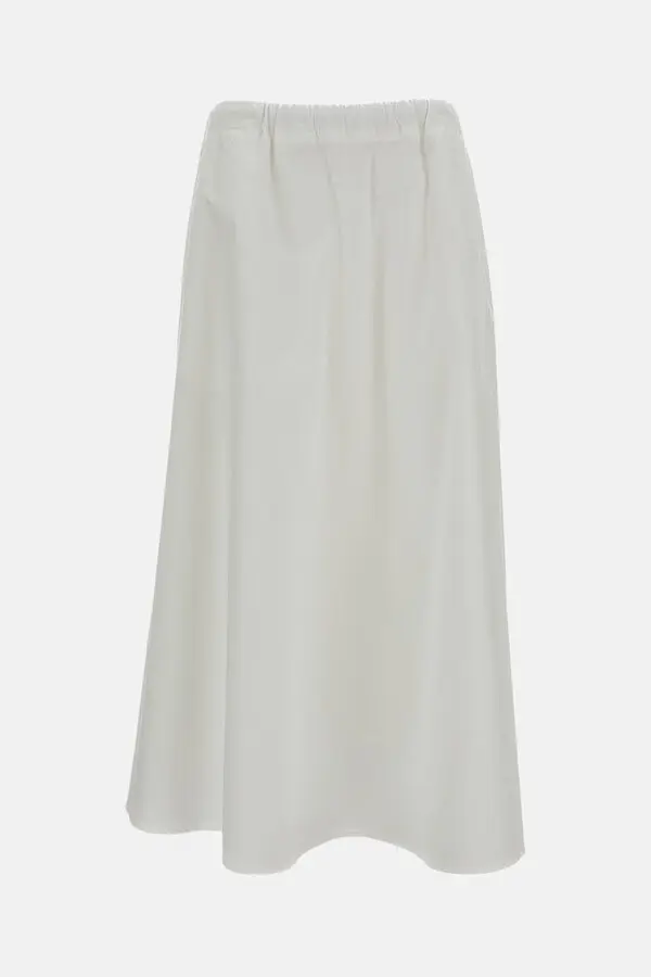 META CAMPANIA COLLECTIVE Long Flared Cotton Skirt - White