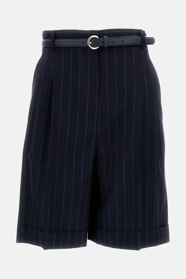 Max Mara Ere Striped Bermuda Shorts - Blu