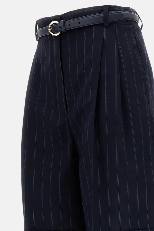 Max Mara Ere Striped Bermuda Shorts - Blue