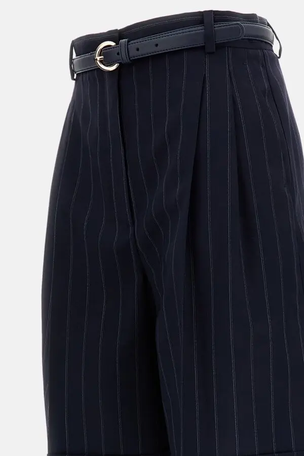 Max Mara Ere Bermuda Gessato - Blue