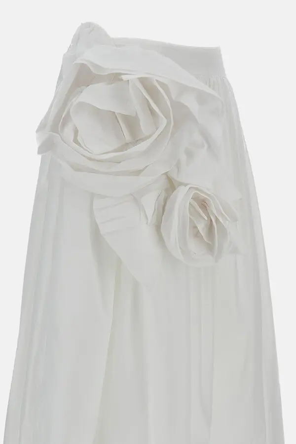 Simone Rocha Basque Rosette Midi Skirt - White