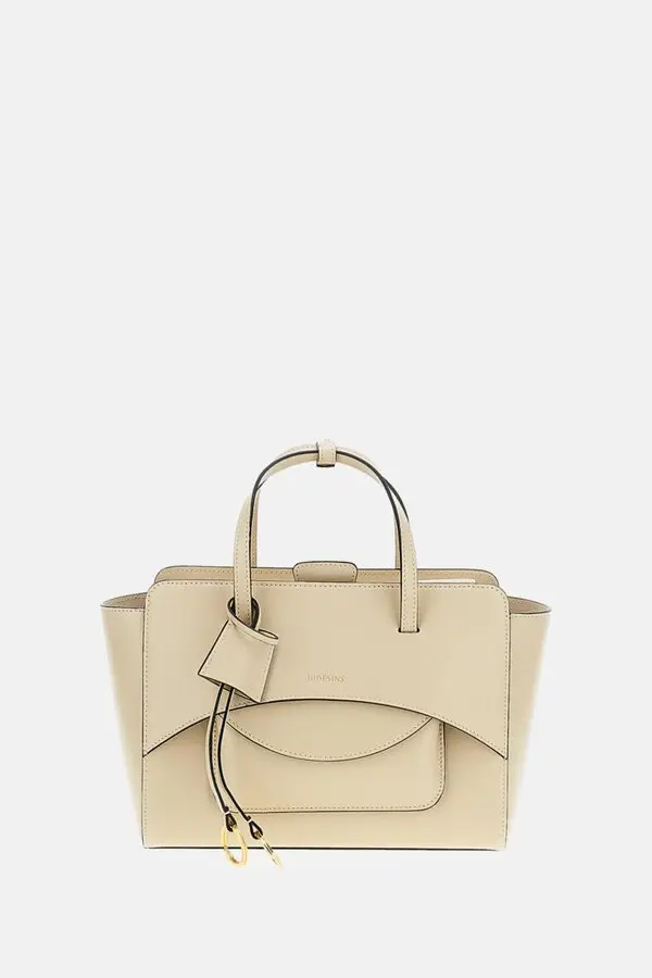 HIDESINS Flap Leather Shoulder Bag - Beige