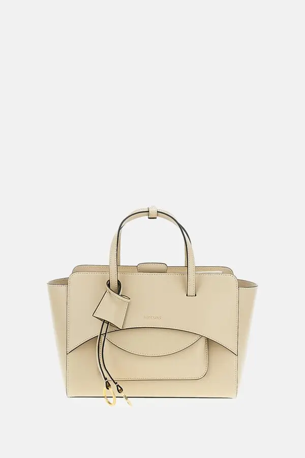 HIDESINS Flap Leather Shoulder Bag - Beige