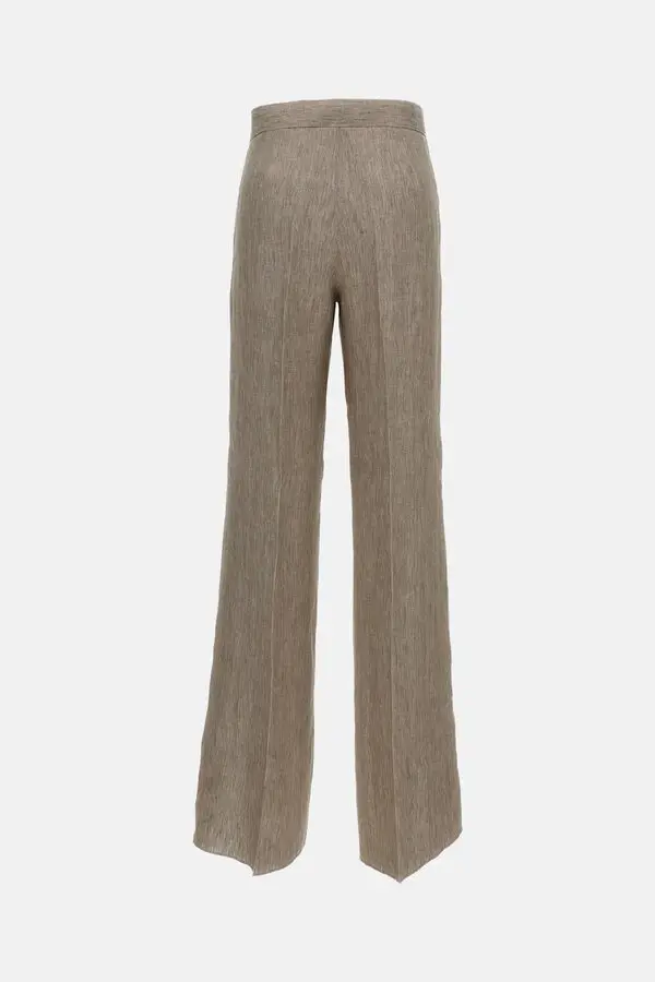 Max Mara Linen Palazzo Trousers - Beige