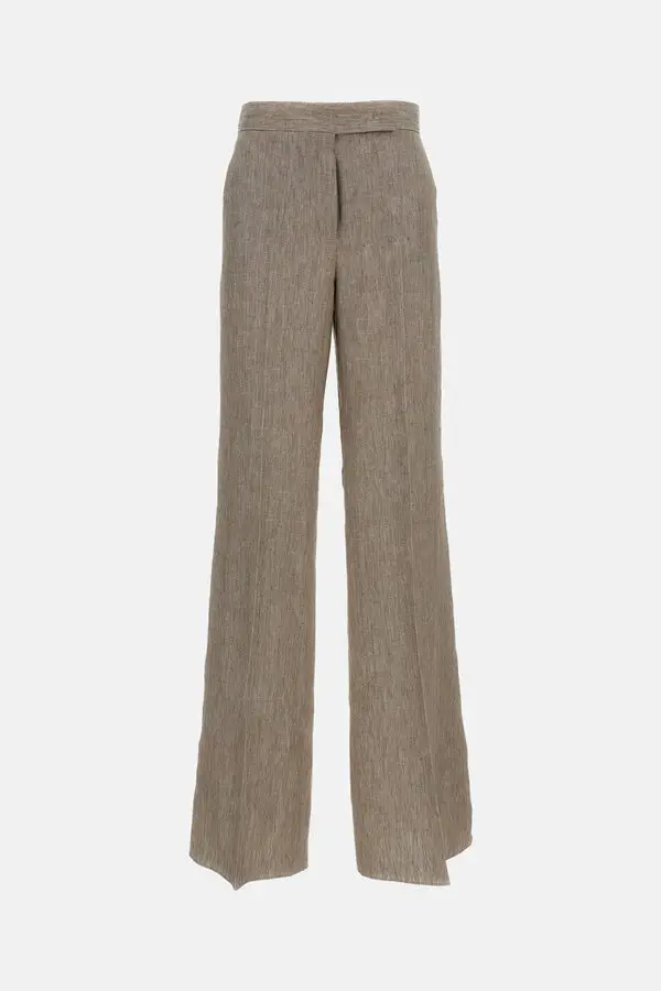 Max Mara Linen Palazzo Trousers - Beige