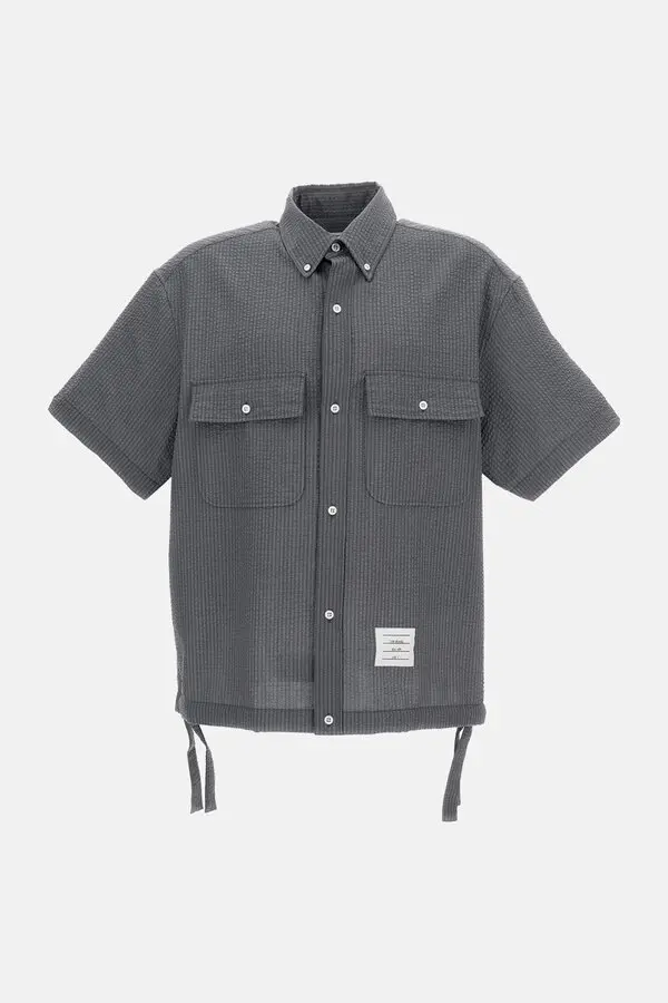 Thom Browne Oversized Short-sleeved Shirt - Grey