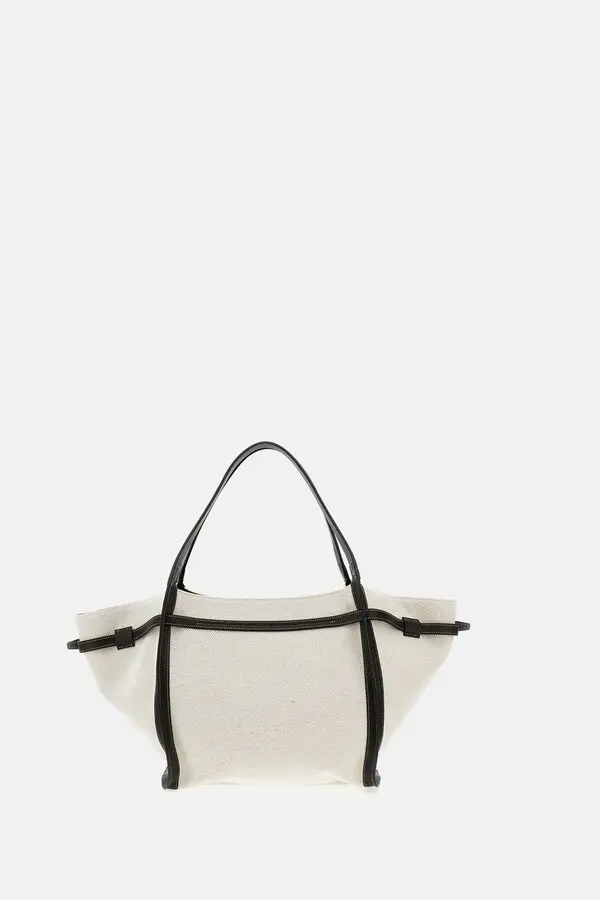 TOD'S Medium Fabric Shopper - White