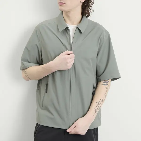 HIKING PATROL Edge Lt Softshell Technical Short Sleeve Shirt - Pine Mist