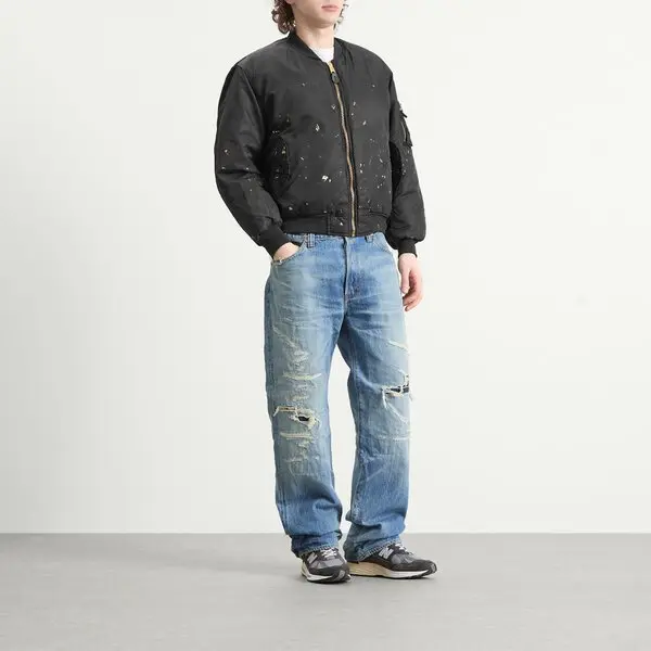Mastercraft Union Washed Nylon Bomber Jacket - Black
