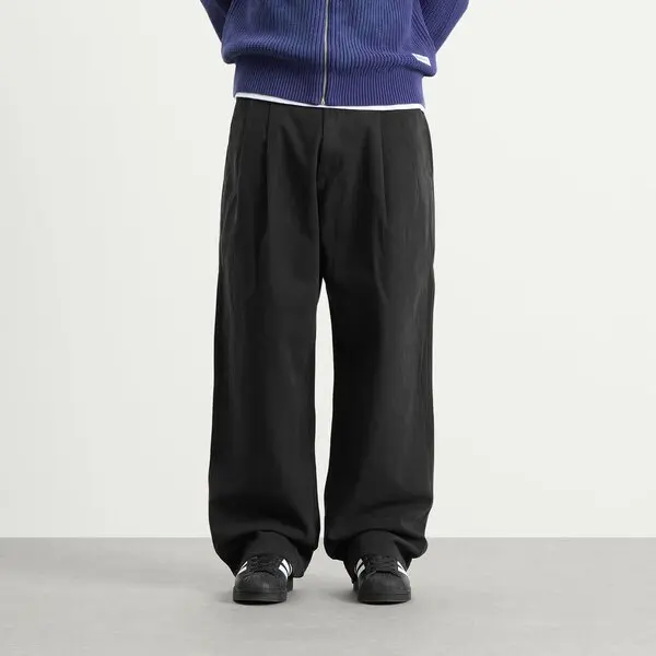 BUTTER GOODS Pleated Trousers - Washed Black