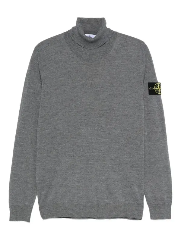 Stone Island Turtleneck Wool Sweater - Grey
