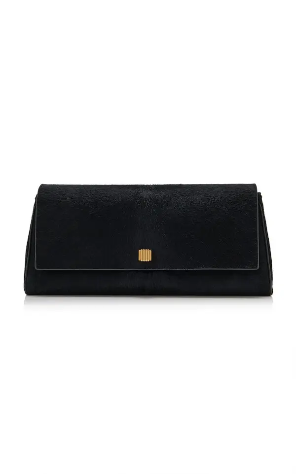 Khaite Audrey Haircalf Clutch - Black