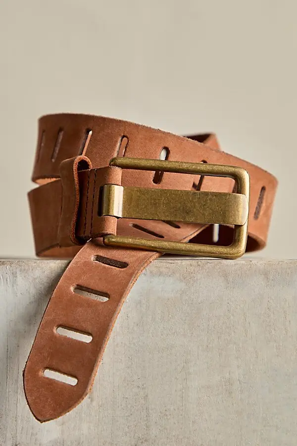 Free People We The Free Nubuck Jona Leather Belt - Rustic Russet