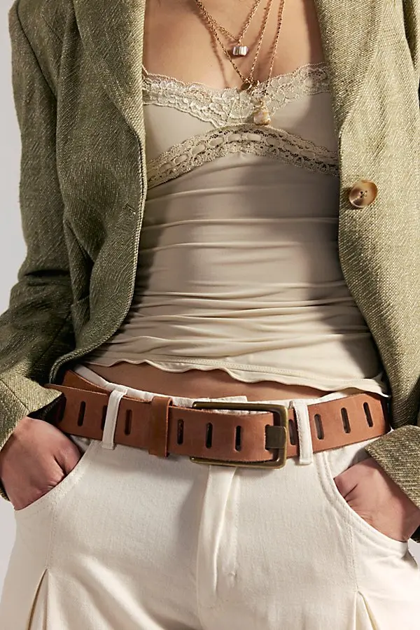 Free People We The Free Nubuck Jona Belt - Rustic Russet
