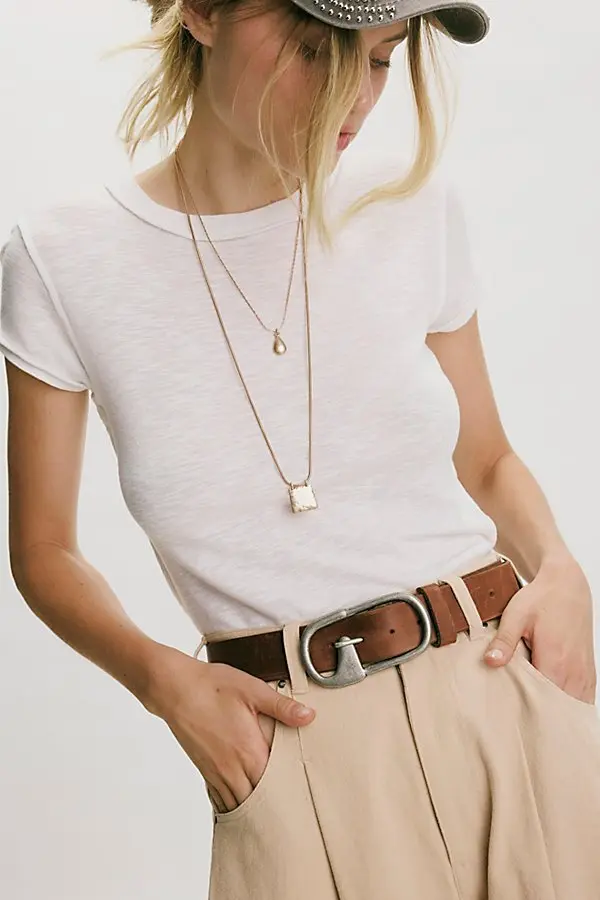 Free People Boone Leather Belt - Espresso